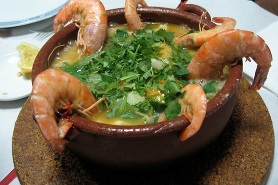Almoço: Açorda de marisco — Escola Superior de Hotelaria e Turismo